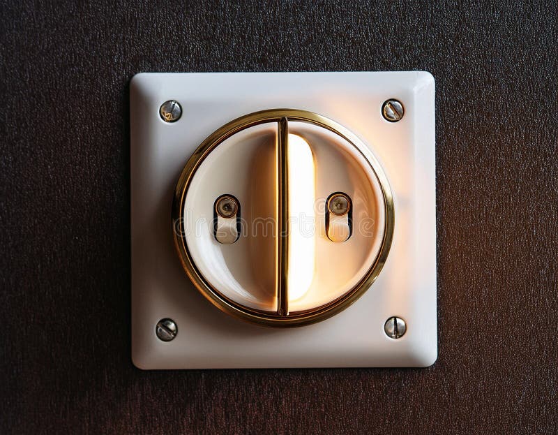 A Light Switch Positioned between on and Off Stages Stock Illustration ...