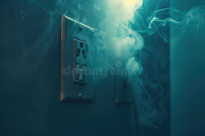 A Light Switch with Smoke Coming Out of it, Suitable for Illustrating ...