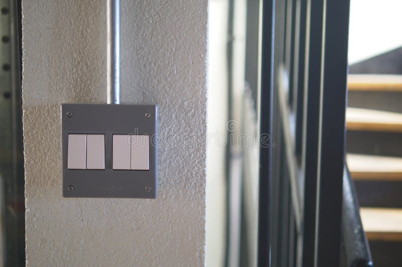 Light Switch by Staircase in Modern Building Stock Image - Image of ...