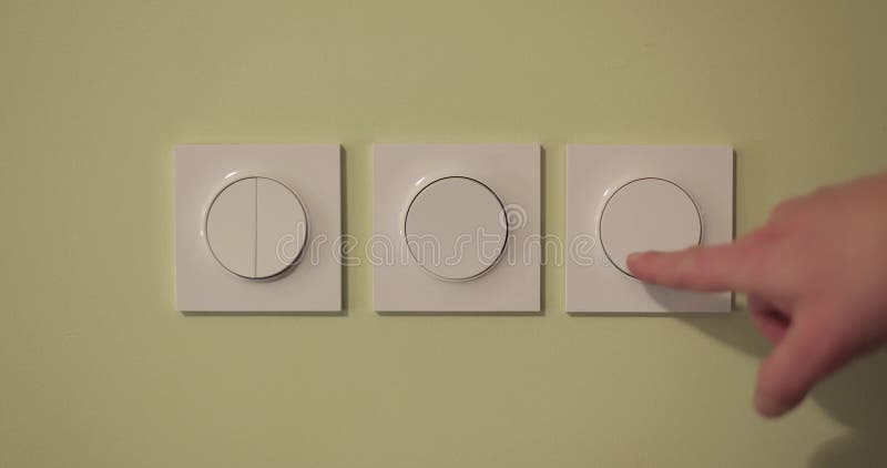 Light switch turned on stock footage. Video of flick - 319324878