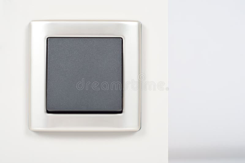 Light Switch on the Wall with Grey Button Stock Image - Image of switch ...