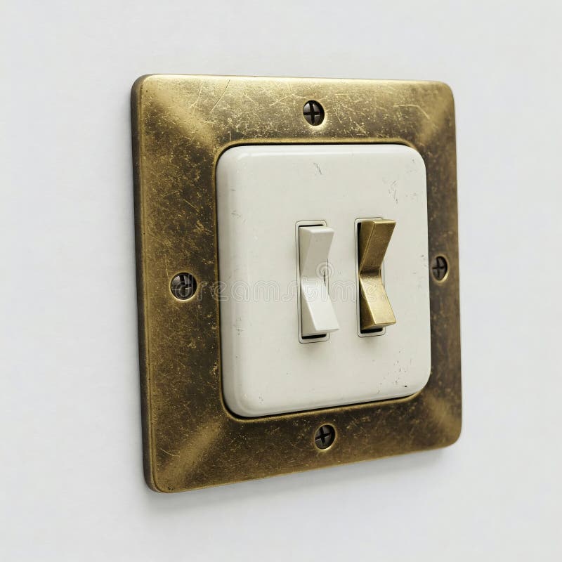 Light Switch on a White Background, Close-up. Isolated Stock ...