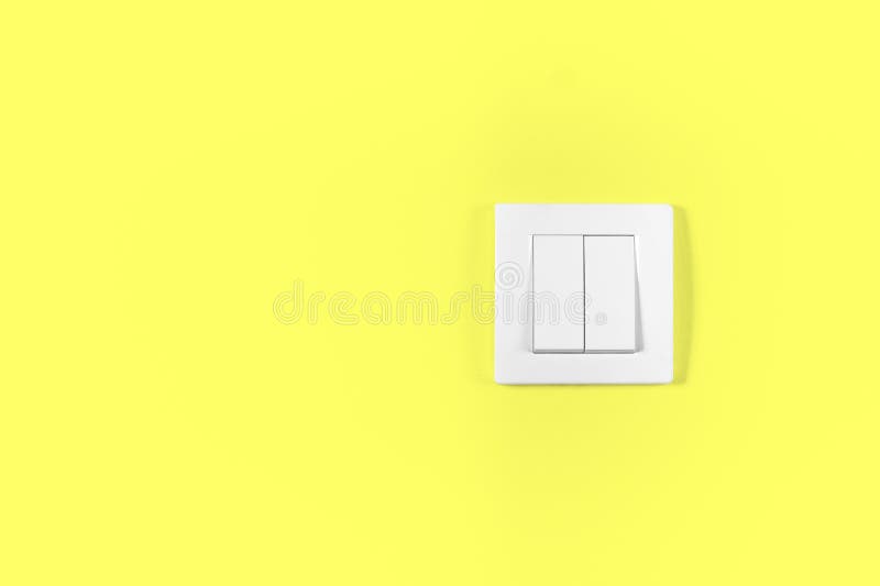 Light Switch on Yellow Wall. Electricity and Light Symbol Stock Image ...
