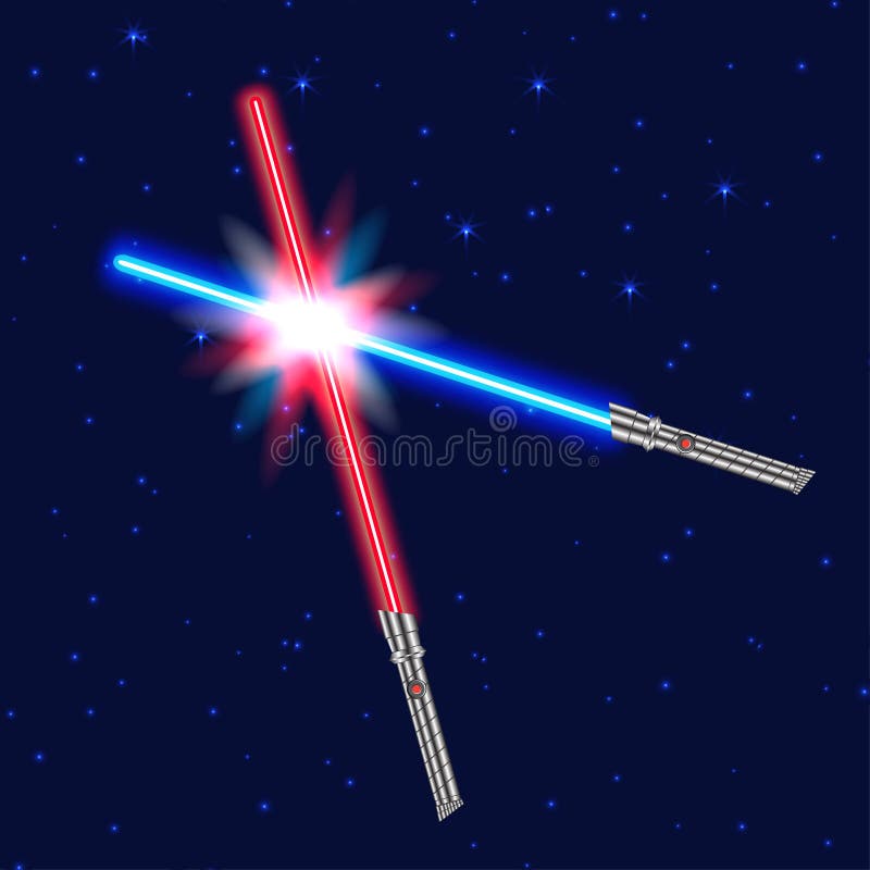 Light Swords, Shiny Fight. Vector Illustration Stock Vector ...