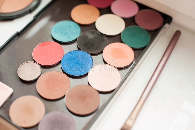 On a Light Table There is a Make-up Pallet Stock Photo - Image of ...