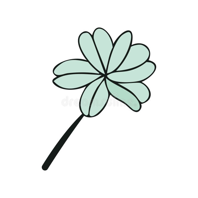 Light Teal Clover Flower. Vector Stock Vector - Illustration of cartoon ...