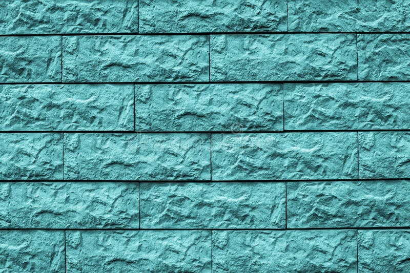 Light Teal Color Stone Block Tile Masonry Texture. Rough Brick Wall ...