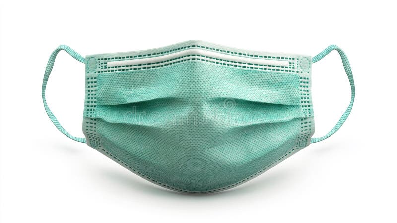 Light Teal-colored Face Mask, Isolated on White Stock Illustration ...
