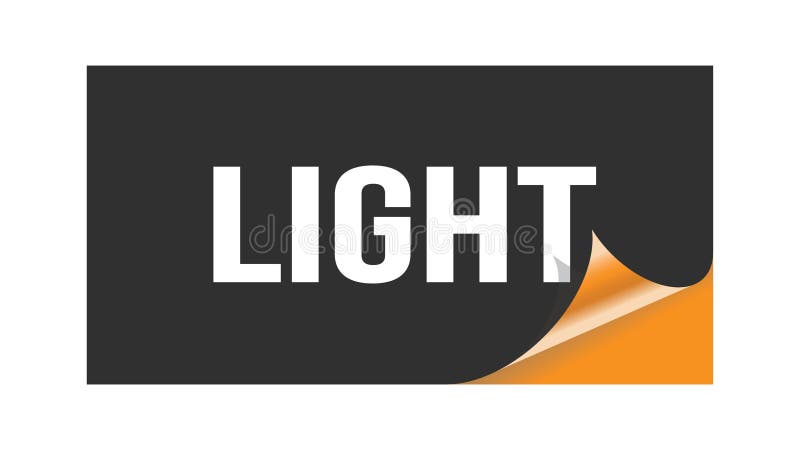 LIGHT Text Written on Black Orange Sticker Stock Illustration ...