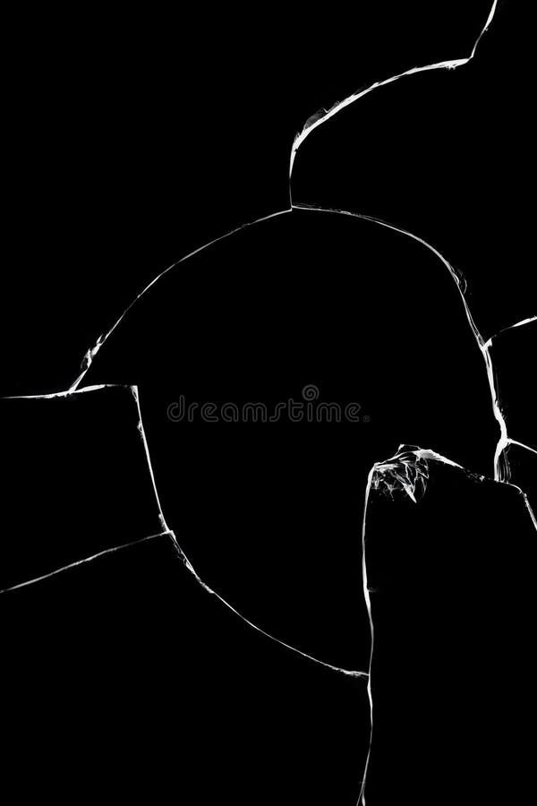 Texture of Glass Cracks from a Gun Shot. Bullet Hole in Window ...