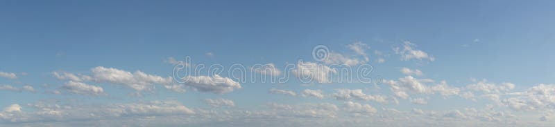 Light, Textured Cloudy Patches Panorama View Stock Image - Image of ...