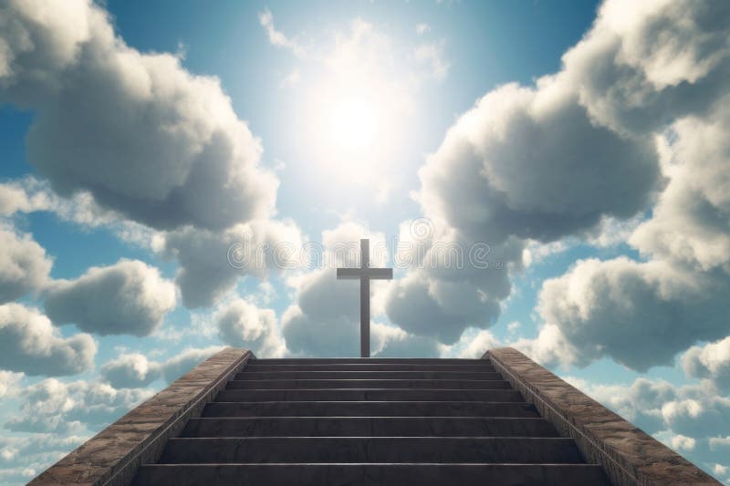 Light To Heavenly Sky with Cross Symbol. AI Generated Stock ...