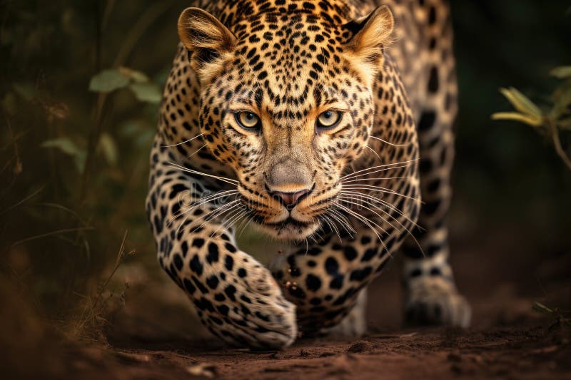 Light Tones Close-up of a Yellow Leopard with Black Spots and Yellow ...