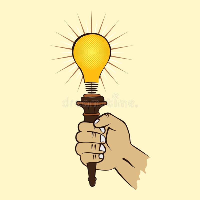 Man Holding Torch Light Stock Illustrations – 232 Man Holding Torch ...
