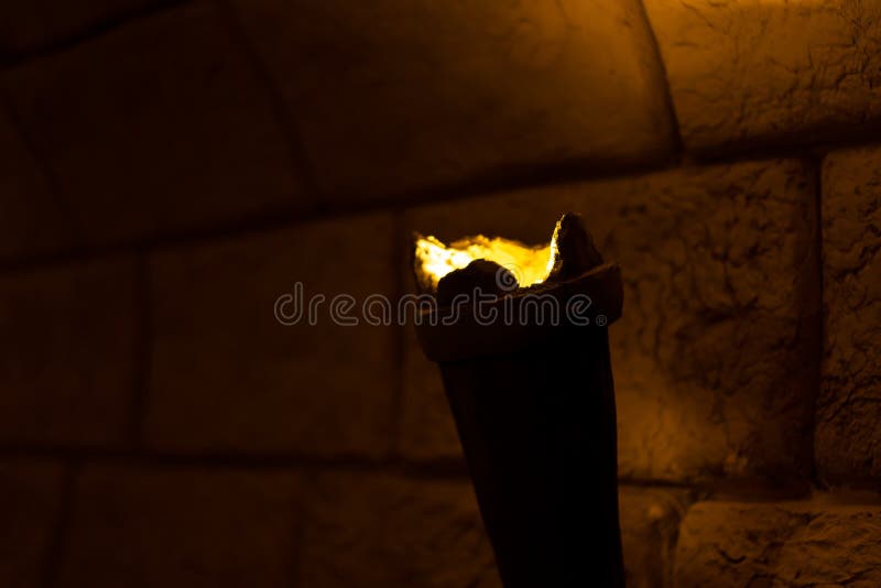 Fire Torch In Cave