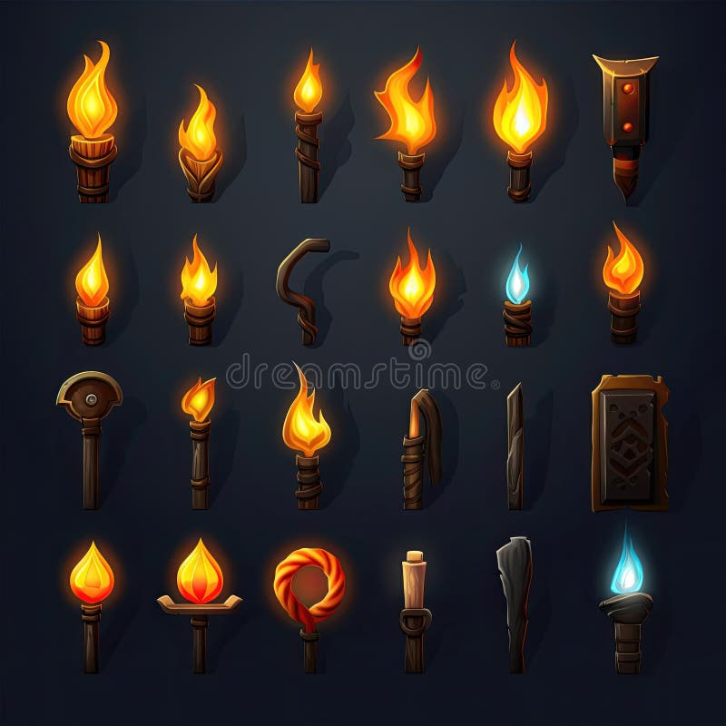 Light Torch Fire Game Ai Generated Stock Image - Image of light ...