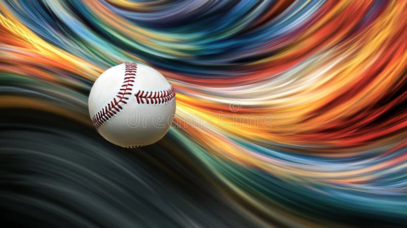 The Light Trail of a Baseball is Captured with Motion Blur Using a Long ...