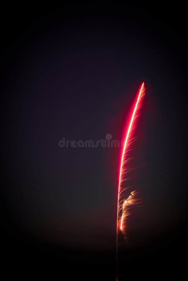 Light Trail of a Fireworks with Strong Breeze of Wind Stock Photo ...