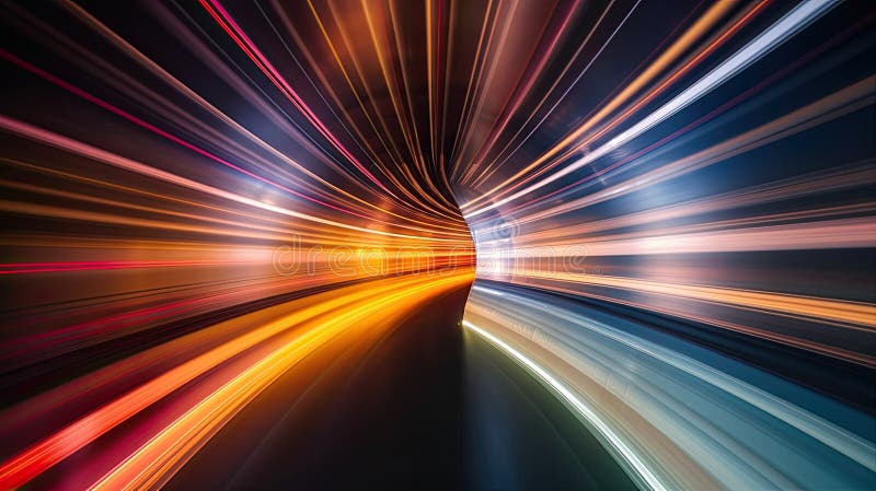 Light Trails from Car Motion, Ai Based Stock Illustration ...