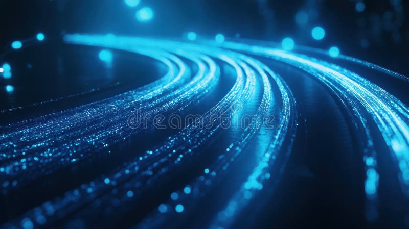 Light Trails in Blue Shades with Bokeh Effects Representing a Path To ...