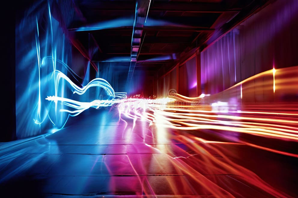 Light Trails Capture a Luminogram of Moving Light Sources Creati Stock ...