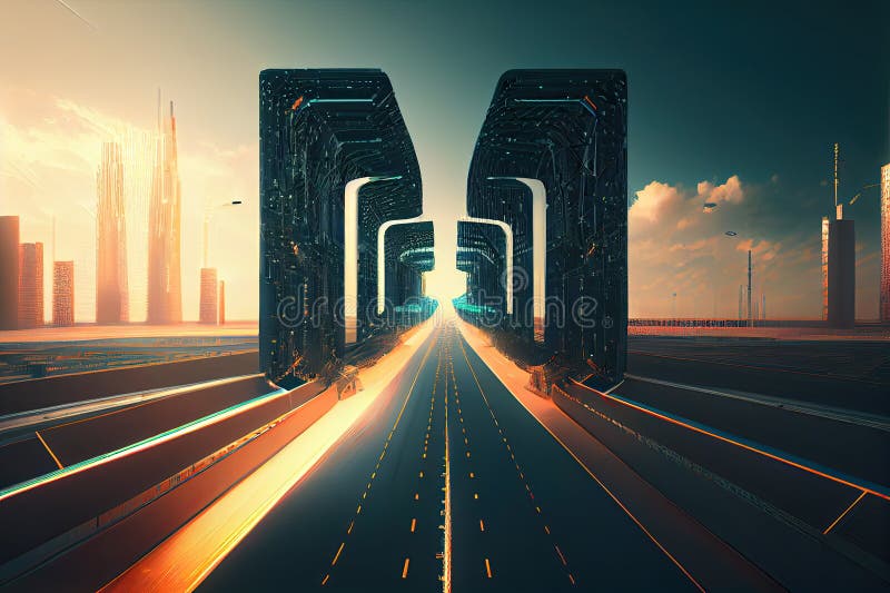 Light Trails from Car Motion, Ai Based Stock Illustration ...