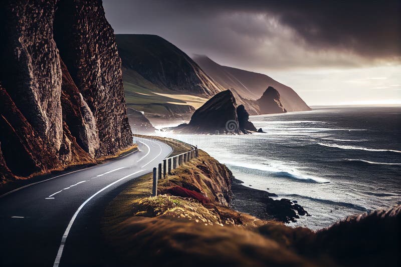 Light Trails from Car Motion, Ai Based Stock Illustration ...