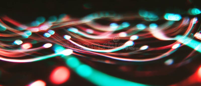 Light Trails Create Dynamic Music Wave Patterns Against an Abstract ...
