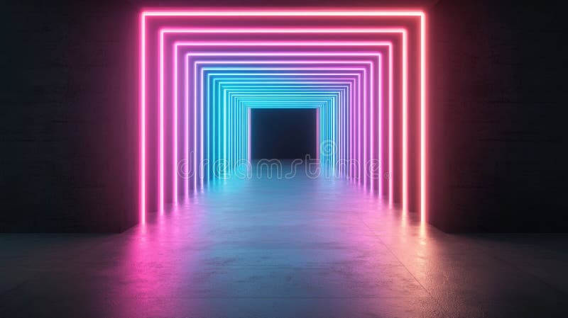 Light Trails Curving and Glowing, Weaving Dynamic Energy Against Deep ...