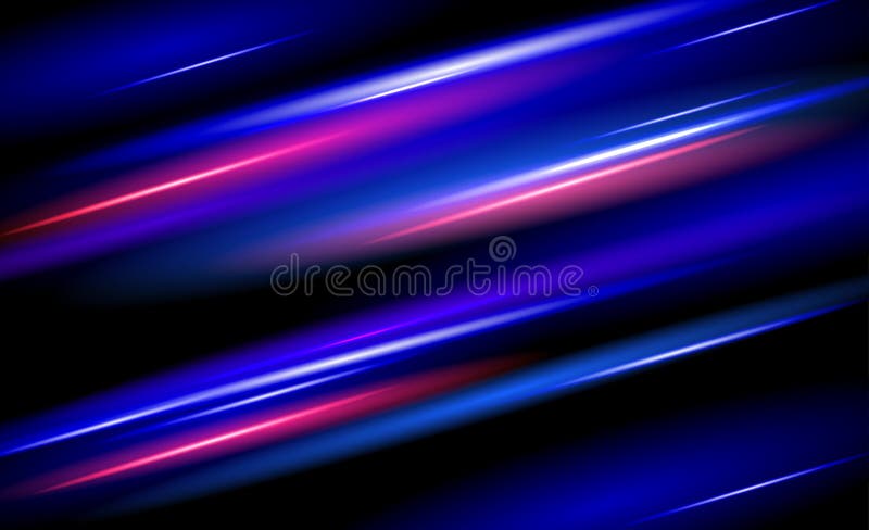 Light Trails. Dynamic Motion Light Trails with Blur Effect Stock Vector ...