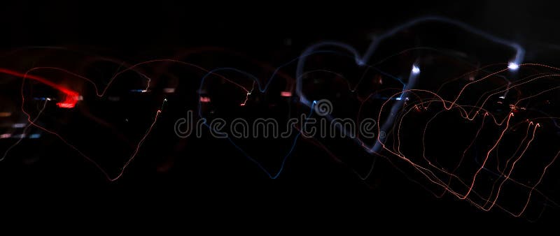 Light Trails Heart Shape - Light in the Night Stock Photo - Image of ...