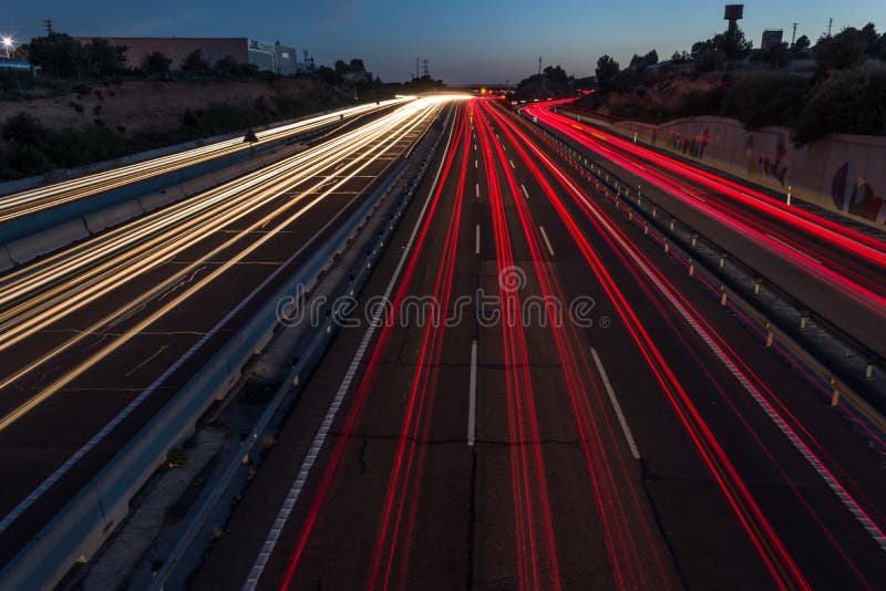 Light Trails on the Highway Stock Image - Image of light, motion: 144814277