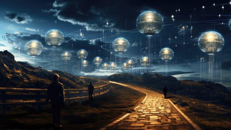 The Light Trails are Made Up of Thousands of Tiny Points of Light Stock ...