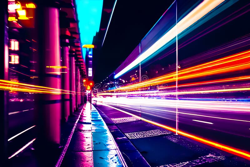 The Light Trails on the Modern Building Background in Shanghai China ...