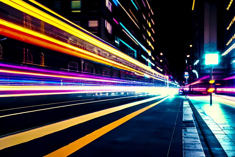 The Light Trails on the Modern Building Background in Shanghai China ...