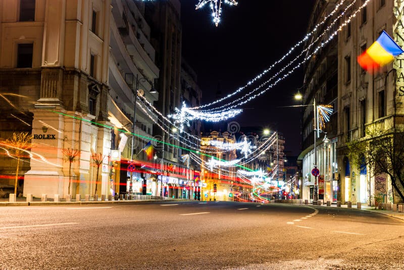 Light Trails, Night Photography in Bucharest, Romania, 2021 Editorial ...