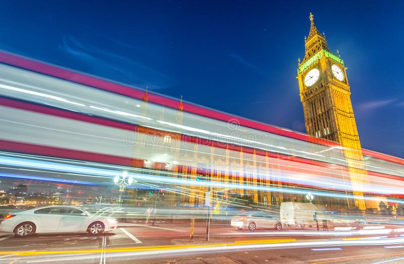 Light Trails Over Westminster, London Stock Image - Image of london ...