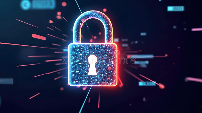 Glowing Padlock Symbolizing Digital Security in Cyberspace Stock Video ...
