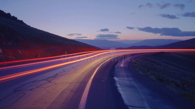 Light Trails Streaking through the Air As a Car Maneuvers Around a ...