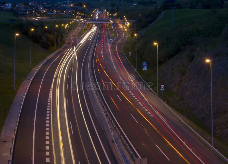 The Light Trails on the Street Stock Photo - Image of blue, road: 71472194