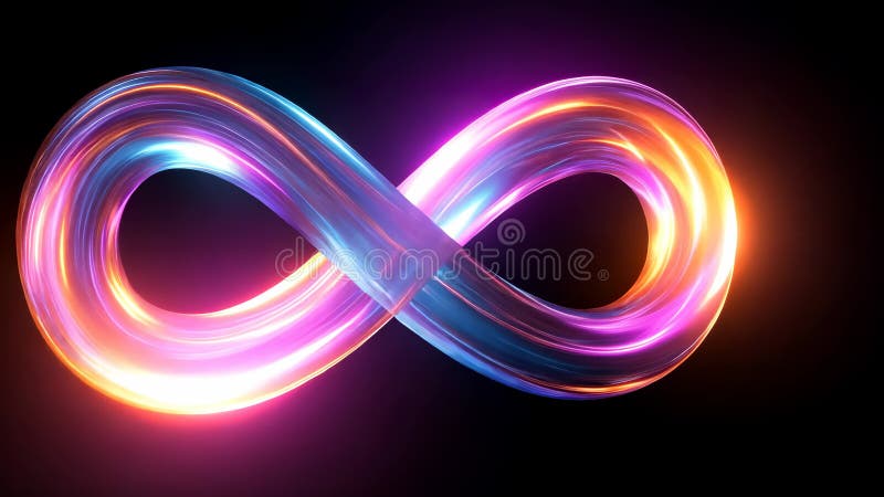 Vibrant Symbolizing Trails Intertwining To Form an 3d Infinity Symbol ...