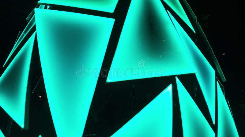 Light Tree from Green Triangles As Fir Building at Night Stock Video ...