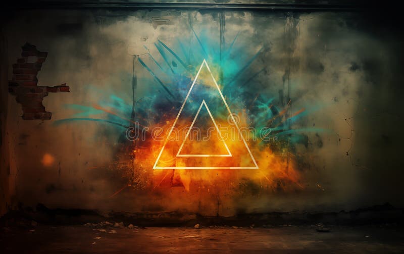 Light Triangle on a Brick Wall. Stock Illustration - Illustration of ...