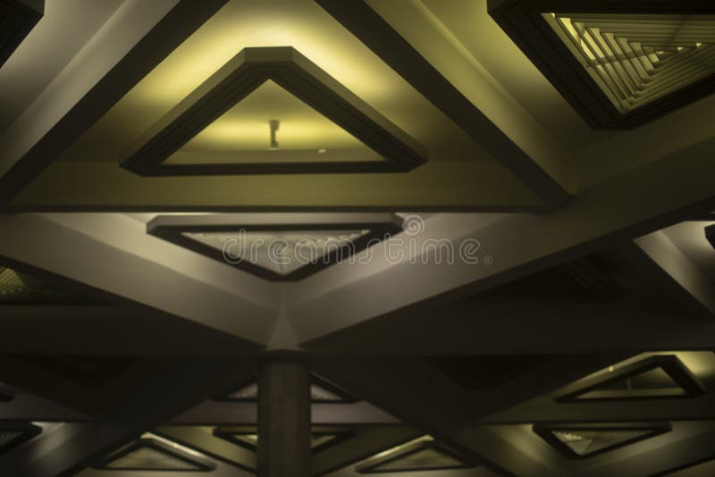 Light Triangle. Lamp on Ceiling. Light Design Stock Photo - Image of ...