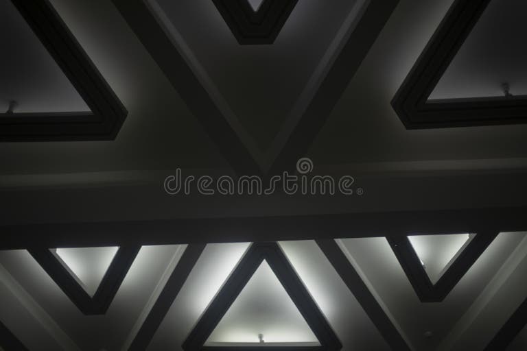 Light Triangle. Lamp on Ceiling. Light Design Stock Image - Image of ...