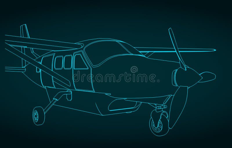 Light turboprop aircraft stock vector. Illustration of travel - 302068135