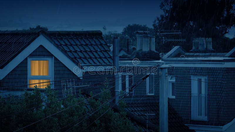 Light on or Off in House on Rainy Evening Stock Video - Video of ...