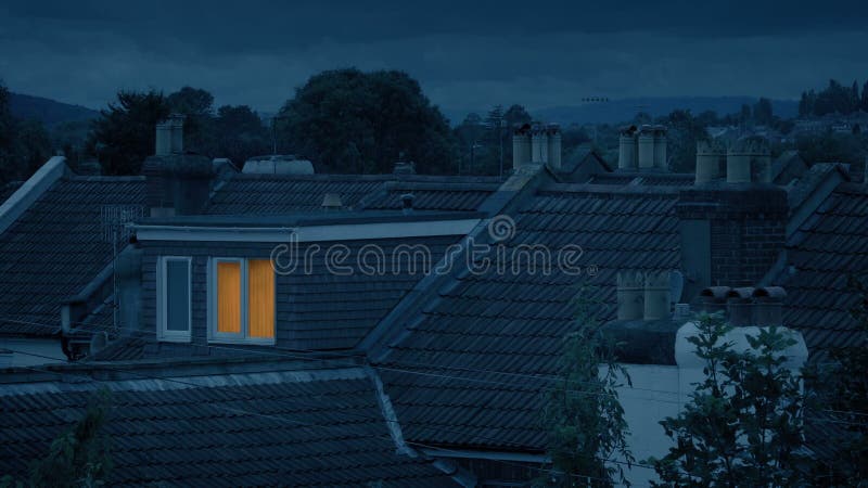 Light Turned on or Off in Rooftop Window Stock Footage - Video of ...