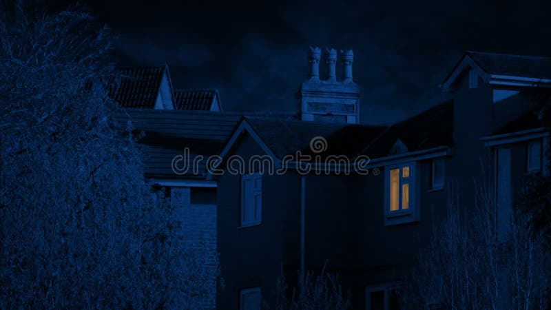Houses with Light Turned on or Off in Bedroom at Night Stock Footage ...