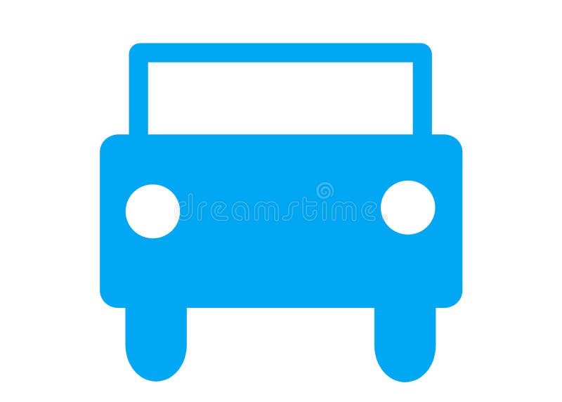 A Light Turquoise Blue Outline Symbol Shape of the Front of a Car or ...
